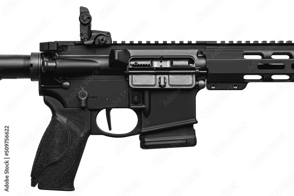 Modern automatic rifle isolated on white. Weapons for police, special ...