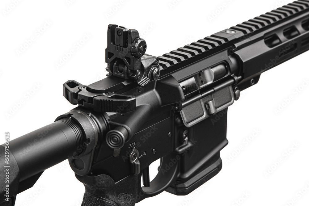 Modern automatic rifle isolated on white. Weapons for police, special ...