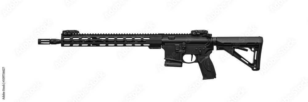 Modern automatic rifle isolated on white. Weapons for police, special ...