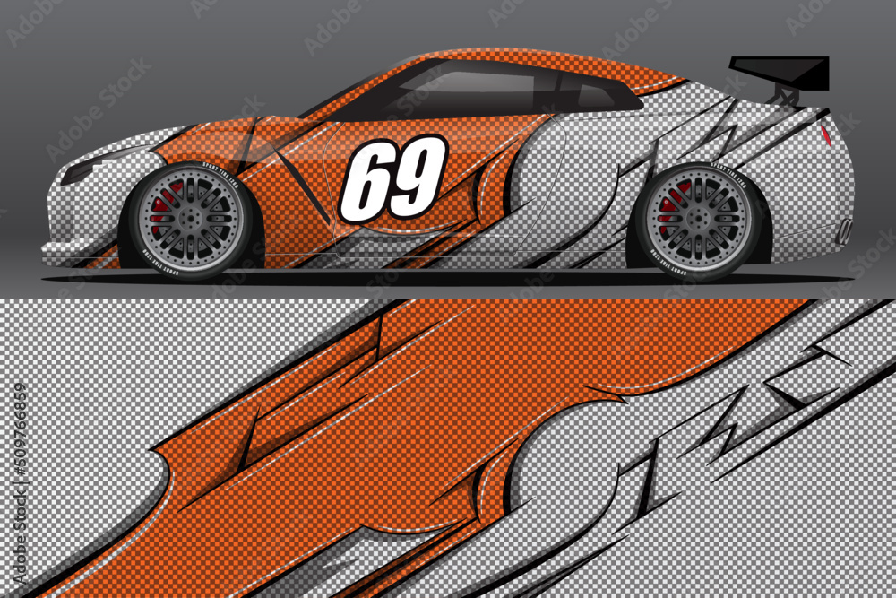 Abstract Race car wrap sticker design and sports background for daily ...