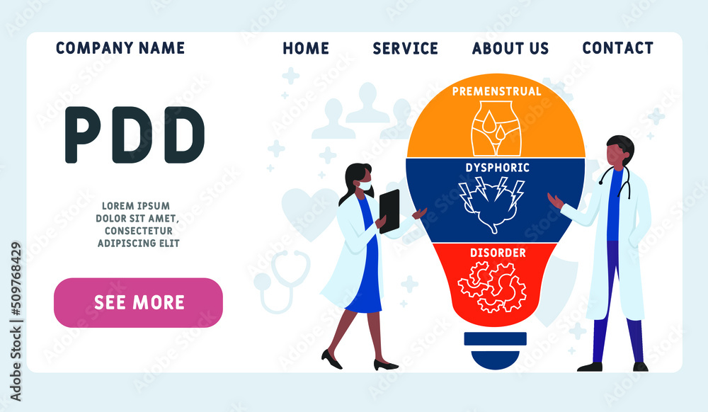 PDD - Premenstrual Dysphoric Disorder acronym. business concept ...