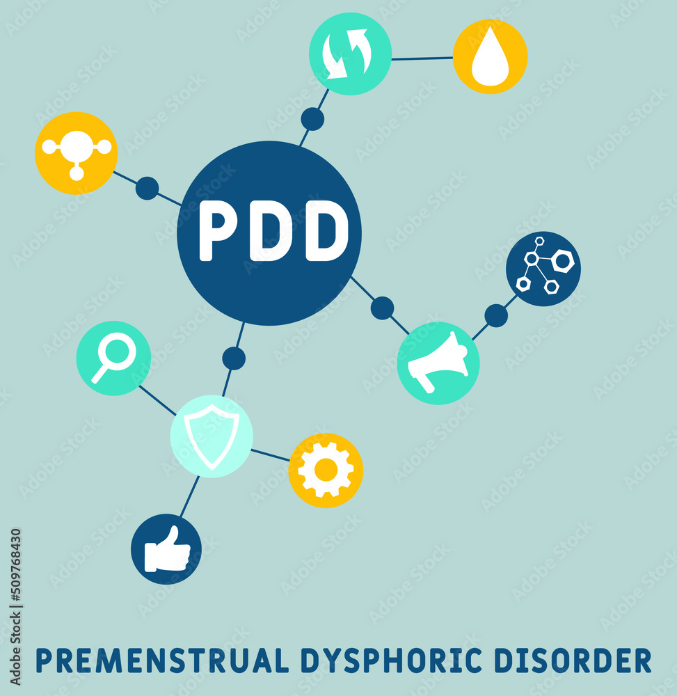 PDD - Premenstrual Dysphoric Disorder acronym. business concept ...