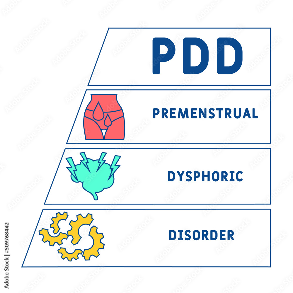 PDD - Premenstrual Dysphoric Disorder acronym. business concept ...