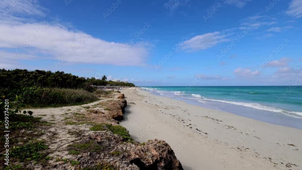 The beautiful beach front of the Cuban beach at Varadero in Cuba ...