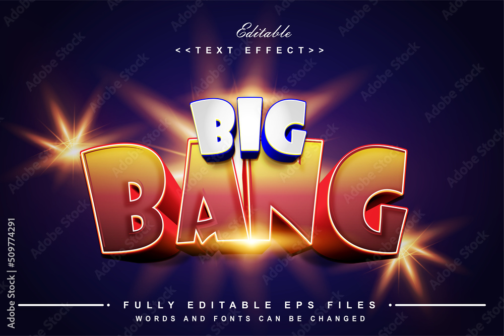 Poster editable cartoon style big bang text effect – Wall Art | UkPosters