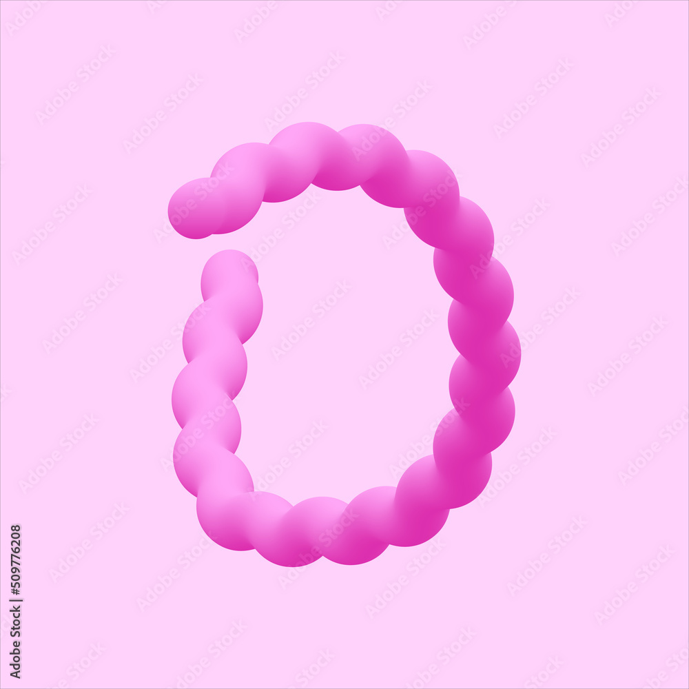 D letter pink cotton candy logo design. Vector shinny isolated font for ...