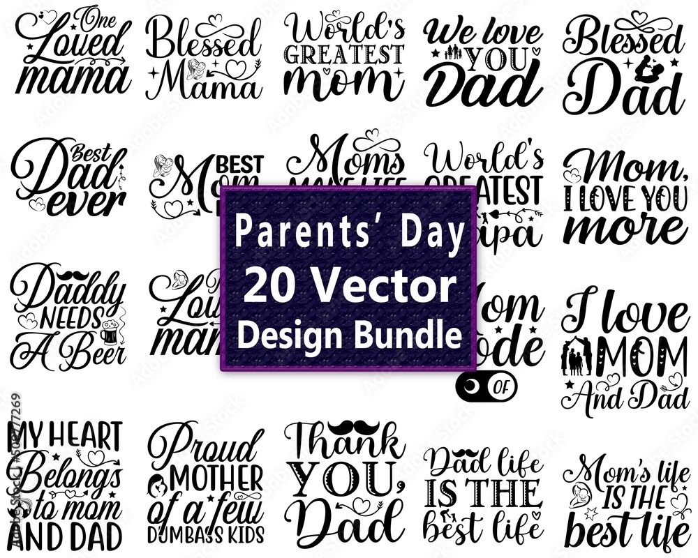 Parents' Day 20 Vector Design Bundle SVG, Parents Design, Parents svg ...