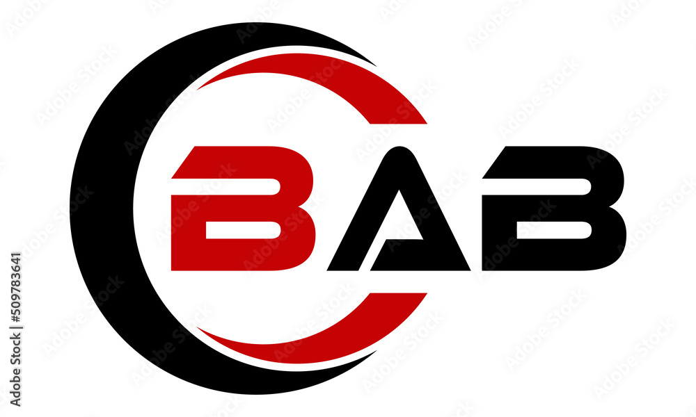 BAB swoosh three letter logo design vector template | monogram logo ...