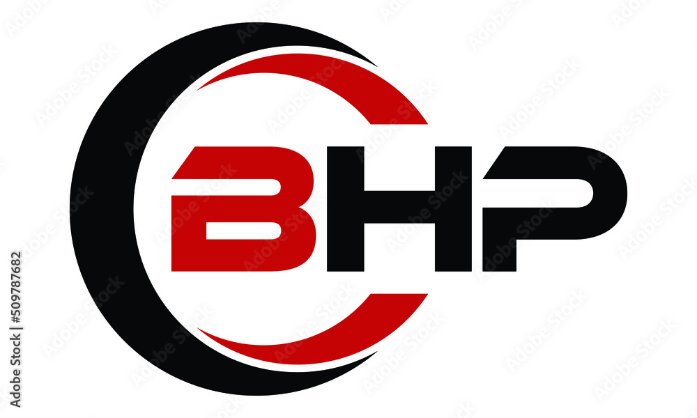 BHP swoosh three letter logo design vector template | monogram logo ...