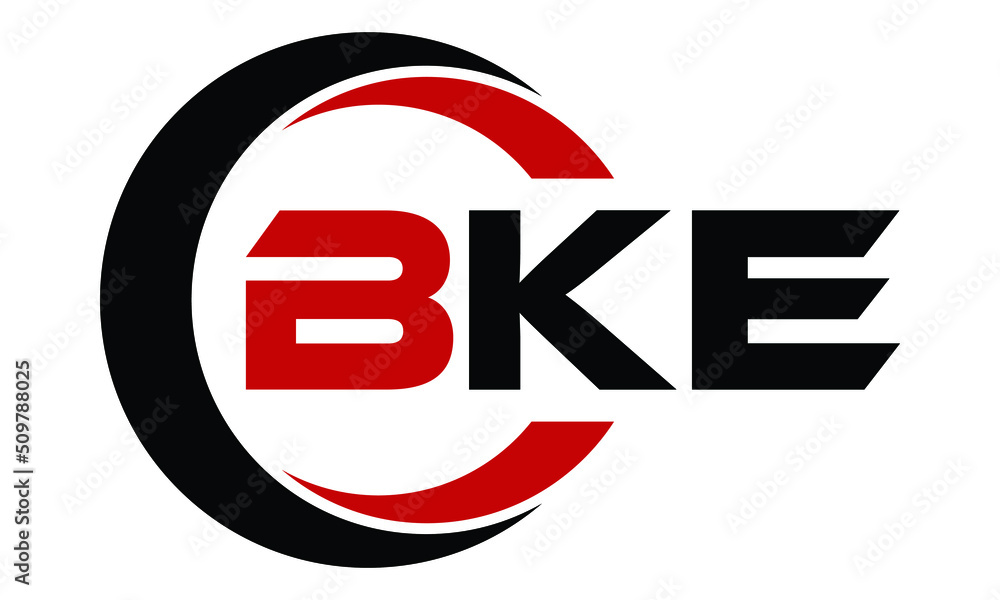 BKE swoosh three letter logo design vector template | monogram logo ...