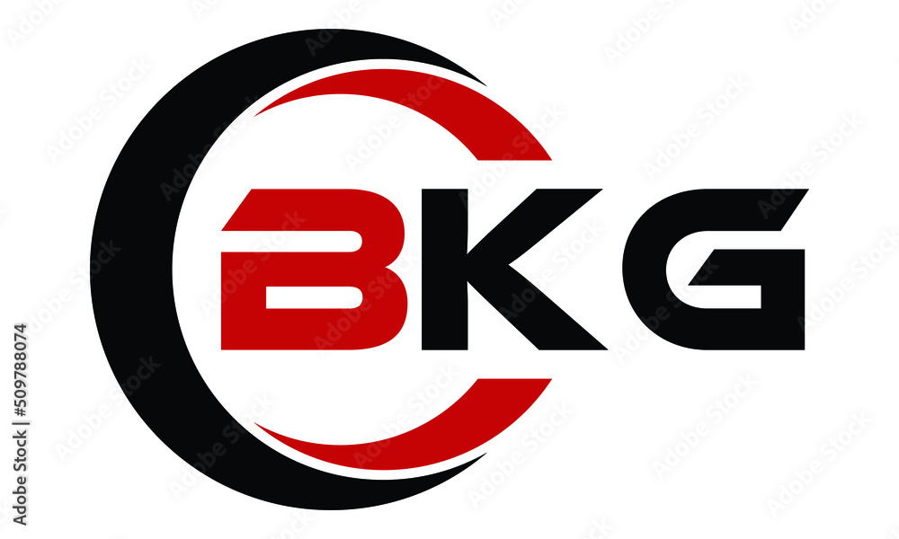 BKG swoosh three letter logo design vector template | monogram logo ...