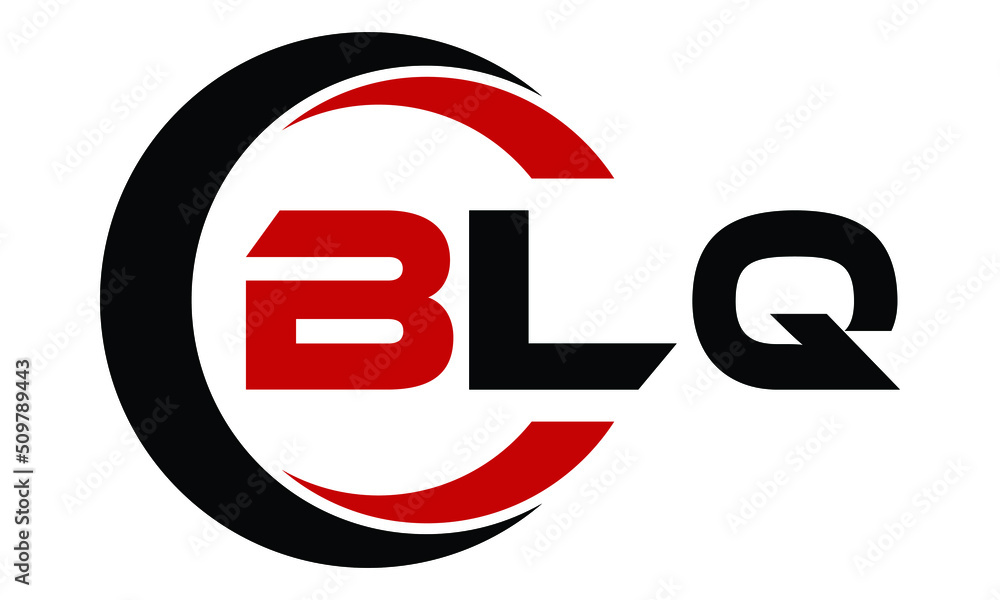 BLQ swoosh three letter logo design vector template | monogram logo ...