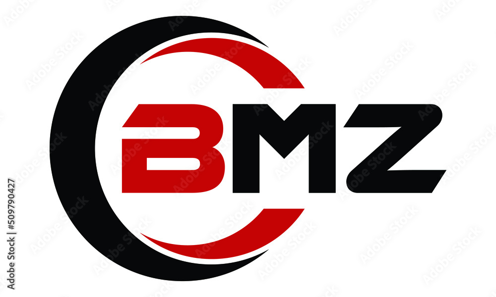 BMZ swoosh three letter logo design vector template | monogram logo ...