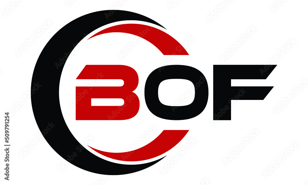 BOF swoosh three letter logo design vector template | monogram logo ...