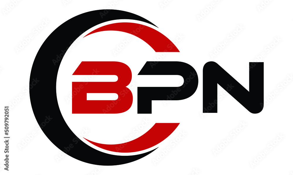 BPN swoosh three letter logo design vector template | monogram logo ...