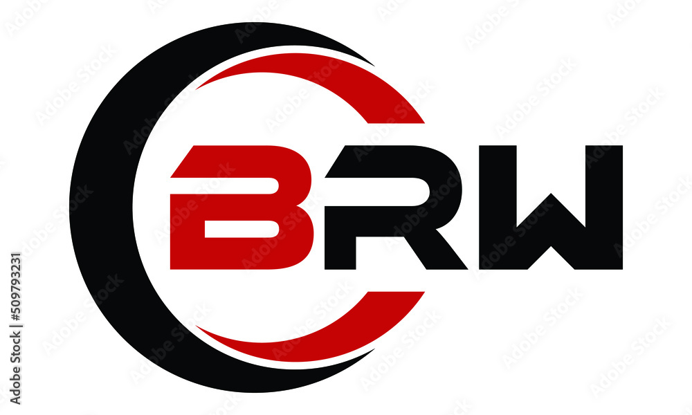 BRW swoosh three letter logo design vector template | monogram logo ...