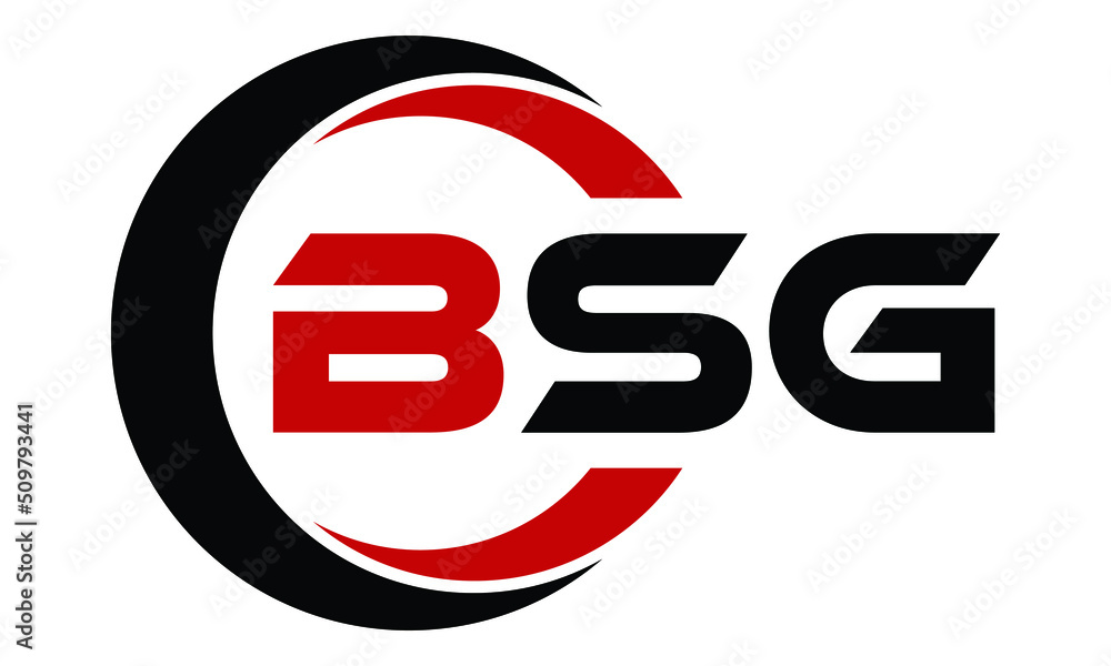 BSG swoosh three letter logo design vector template | monogram logo ...