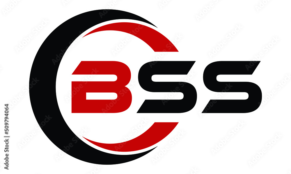 BSS swoosh three letter logo design vector template | monogram logo ...