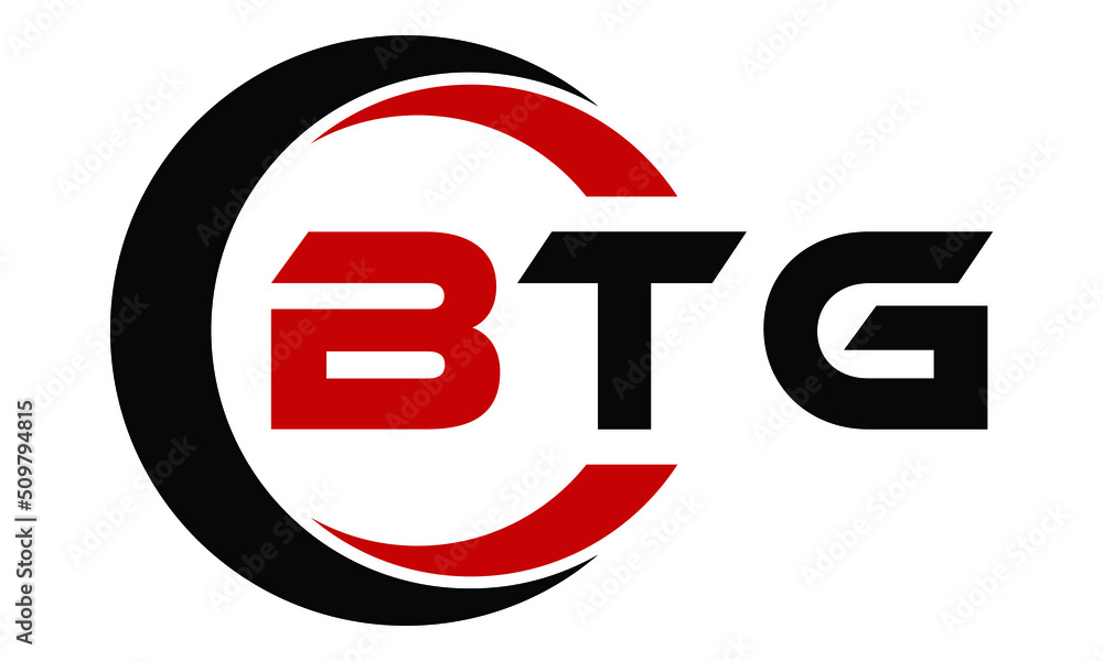 BTG swoosh three letter logo design vector template | monogram logo ...