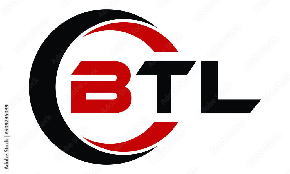 BTL swoosh three letter logo design vector template | monogram logo ...