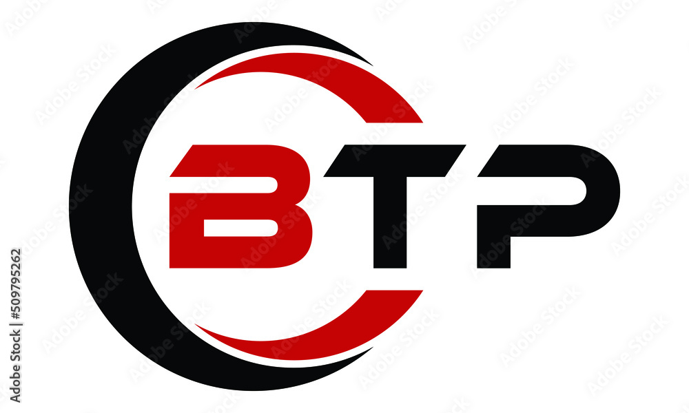 BTP swoosh three letter logo design vector template | monogram logo ...