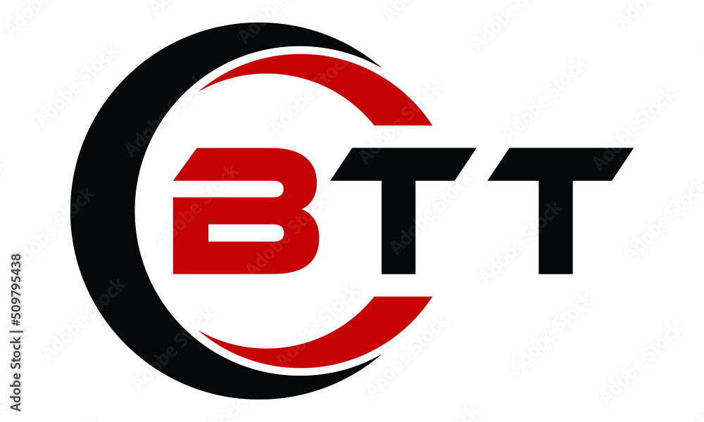 BTT swoosh three letter logo design vector template | monogram logo ...