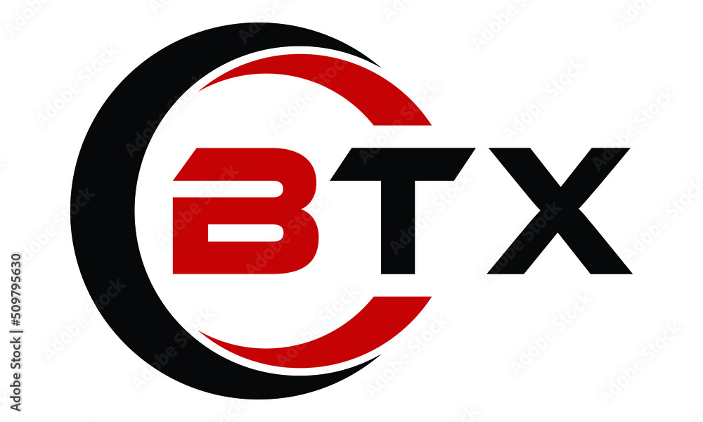 BTX swoosh three letter logo design vector template | monogram logo ...