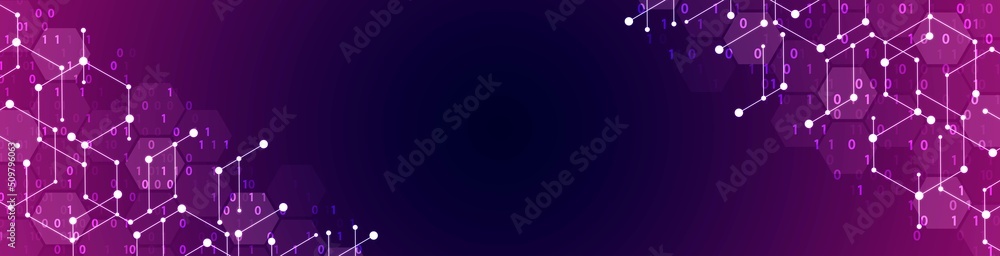 Vector neon information background frame. Computer technology design ...