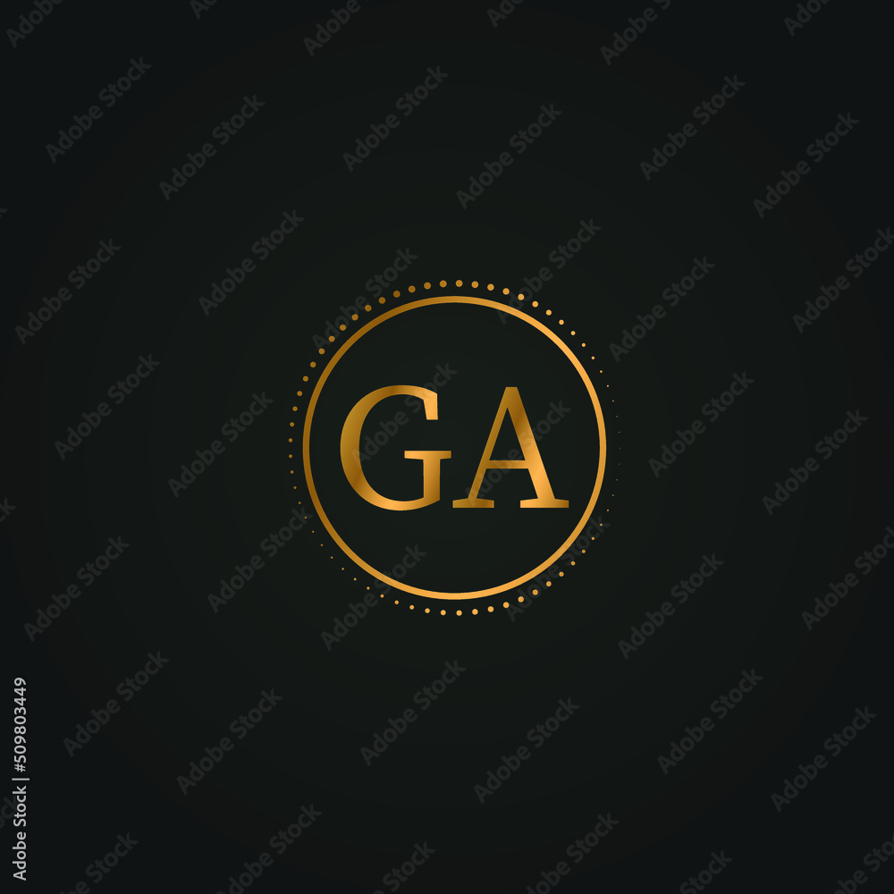 GA letter design for logo and icon.GA monogram logo.vector illustration ...