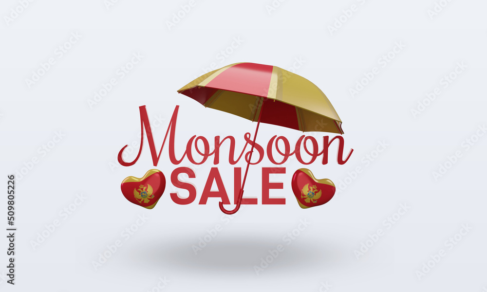 3d monsoon sale Montenegro flag rendering front view Stock Illustration ...