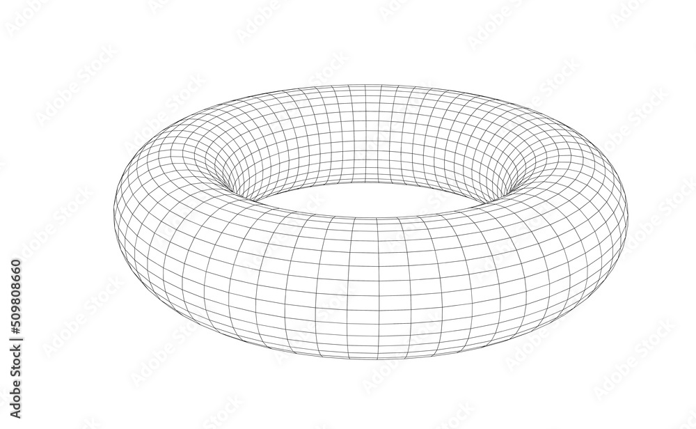 Poster Vector illustration of a torus with wireframe mesh – Wall Art ...