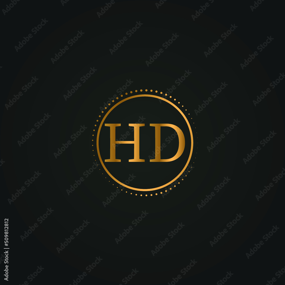 HD letter design for logo and icon.HD monogram logo.vector illustration ...
