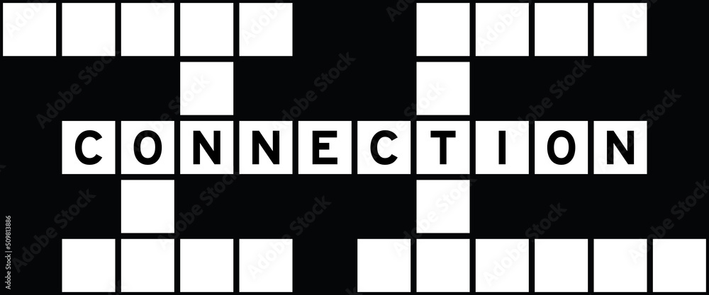 Alphabet letter in word connection on crossword puzzle background Stock ...