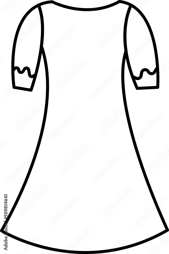 dress outline hand drawn line art Stock Vector | Adobe Stock