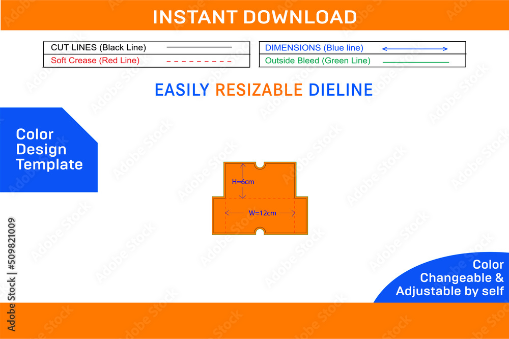 CD insert box dieline template and 3D box design Color Design Template ...