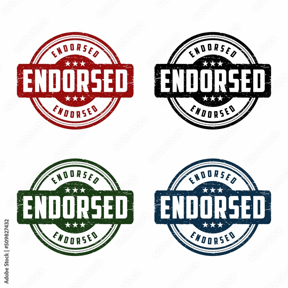 Endorsed sign or stamp on white background, vector illustration Stock ...