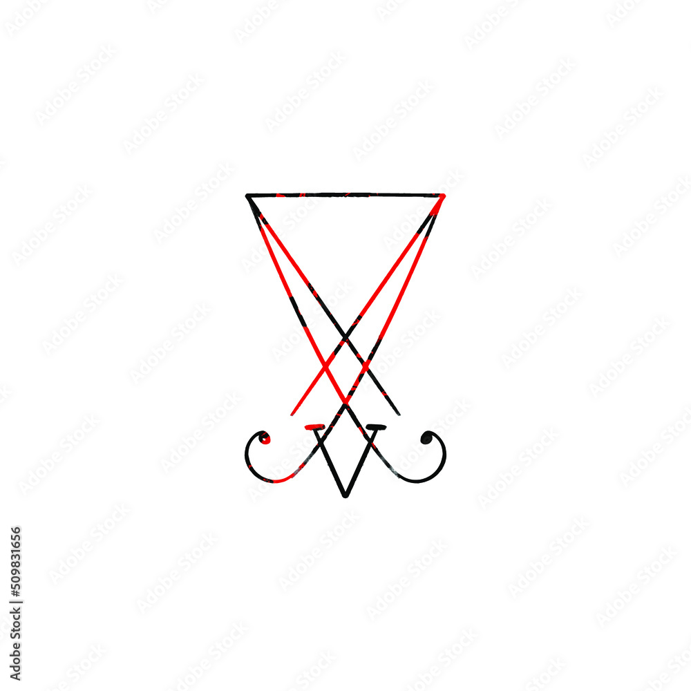 Sigil of Lucifer symbol vector seal of satan red and black ink tattoo ...