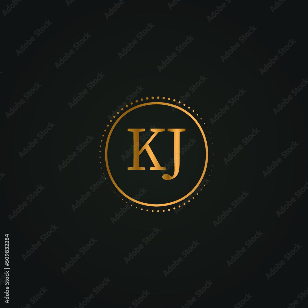KJ letter design for logo and icon.KJ monogram logo.vector illustration ...