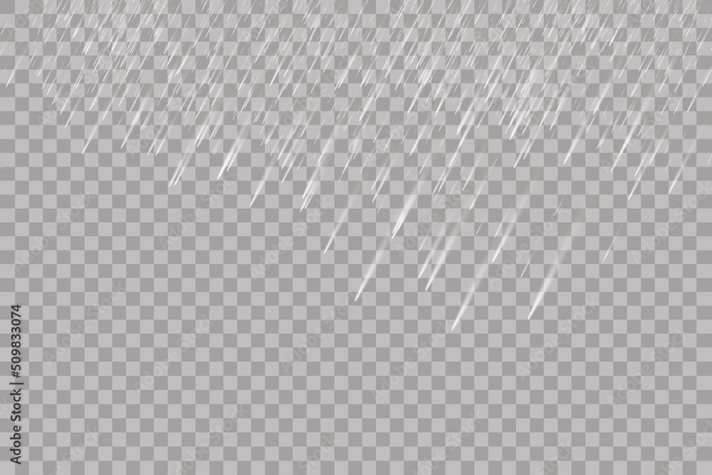 Rain transparent template background. Falling water drops texture ...