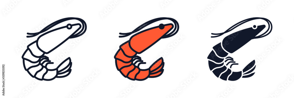 shrimp icon symbol template for graphic and web design collection logo ...