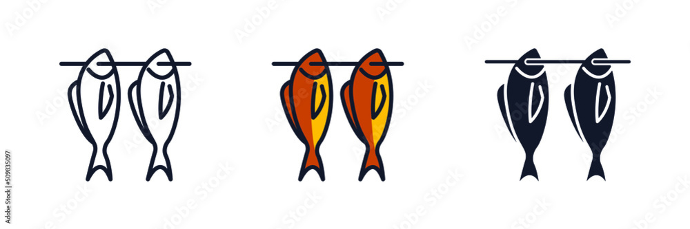 smoked fish icon symbol template for graphic and web design collection ...