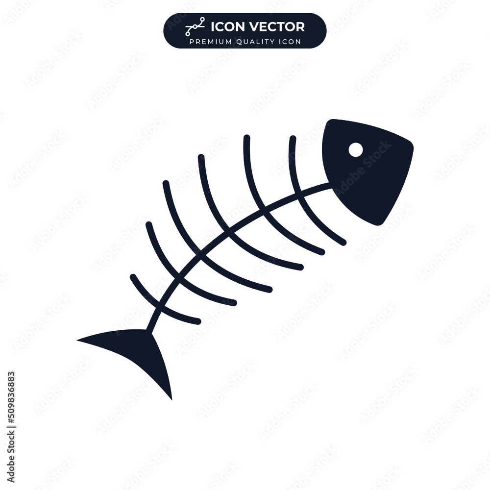 fish bone icon symbol template for graphic and web design collection ...