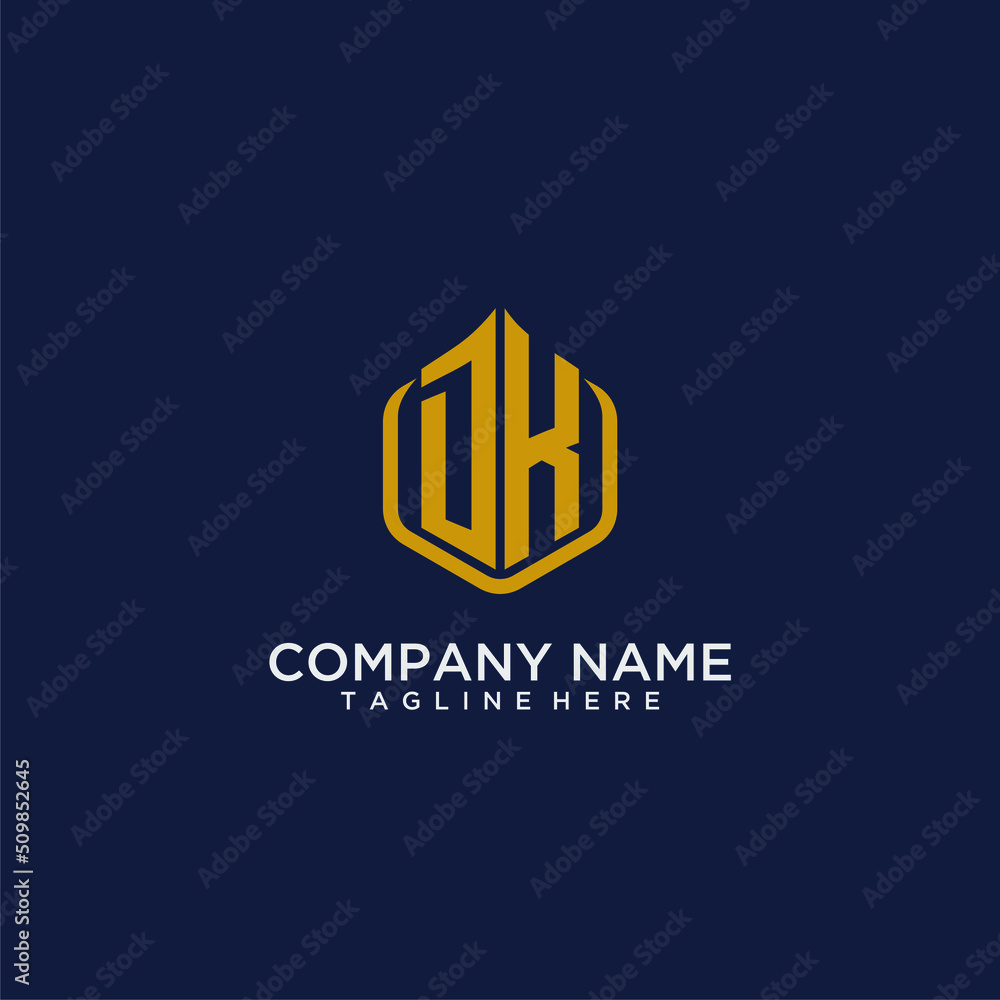 DK initial monogram building logo for real estate with creative polygon ...