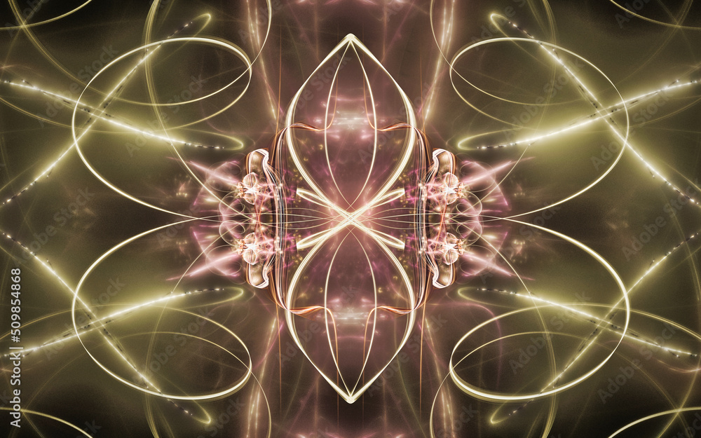 abstract illustration of a computer generated fantastic flower of ...