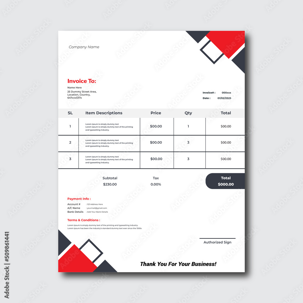 Creative and minimal corporate Business Invoice Design Template. Design ...