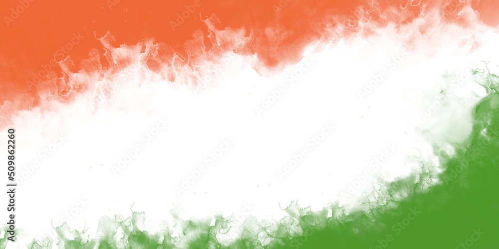 Painted Indian flag colors. Abstract water color paint brush strokes ...