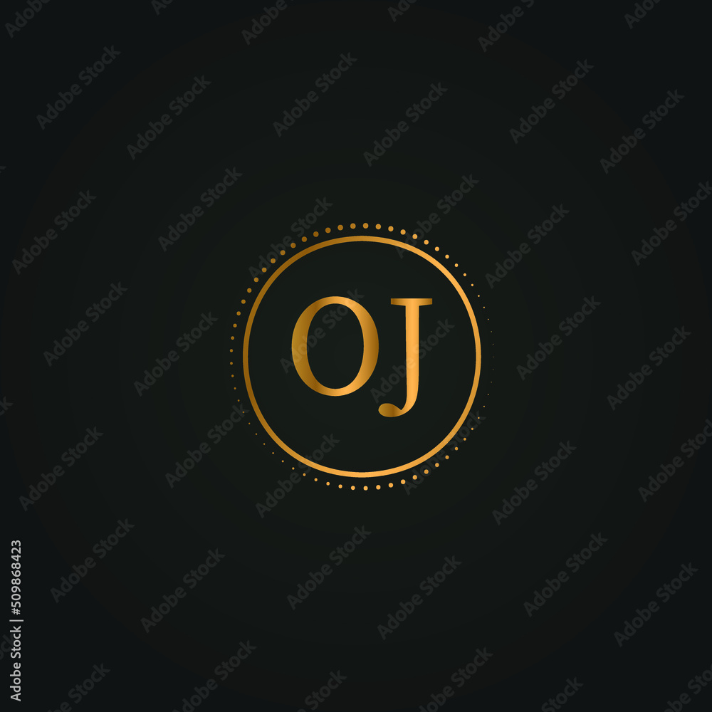 OJ letter design for logo and icon.OJ monogram logo.vector illustration with black background ...