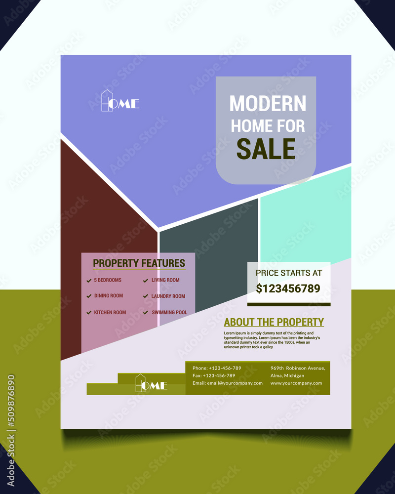 Simple Modern Attractive Real Estate Flyer Template, brochure, magazine ...