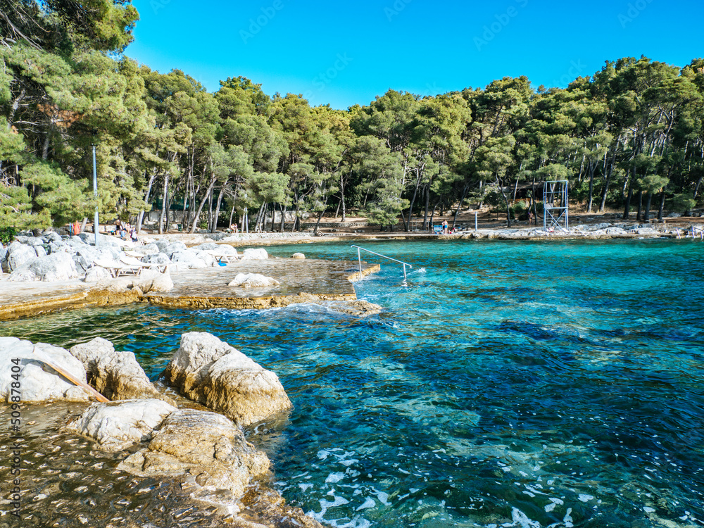 Kupalište Bene beach at the Marjan Forest Park in Split, Croatia Stock ...