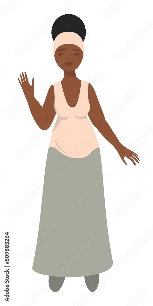 Woman Full height portrait Design element Vector illustration Isolated ...
